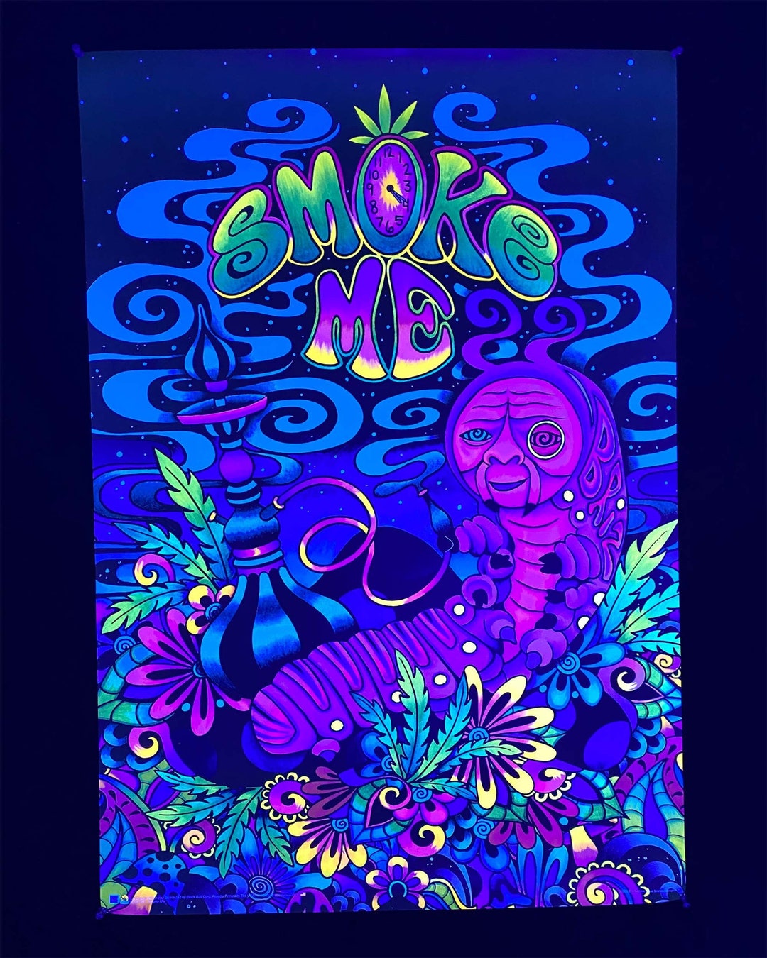 Blacklight Reactive Poster of Smoke Me / UV Reactive Wall Decor ...