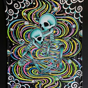 Blacklight Reactive Tapestry / UV Reactive Wall Art / Spiritual Art ...
