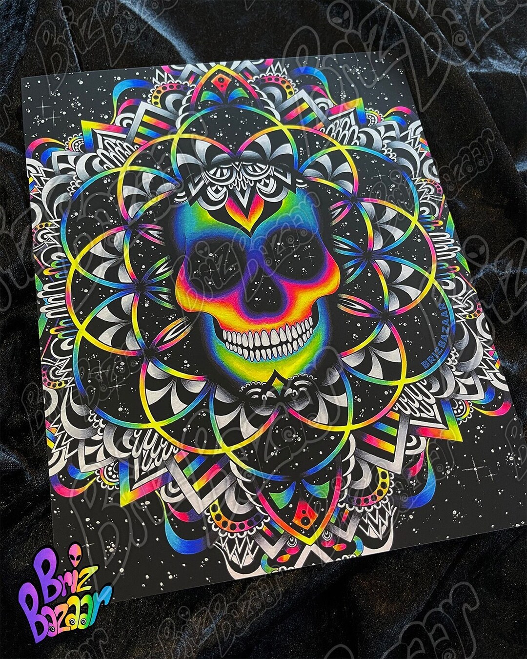 Art Print of Chaos / Skull Art / Psychedelic Skull Art / Psychedelic ...