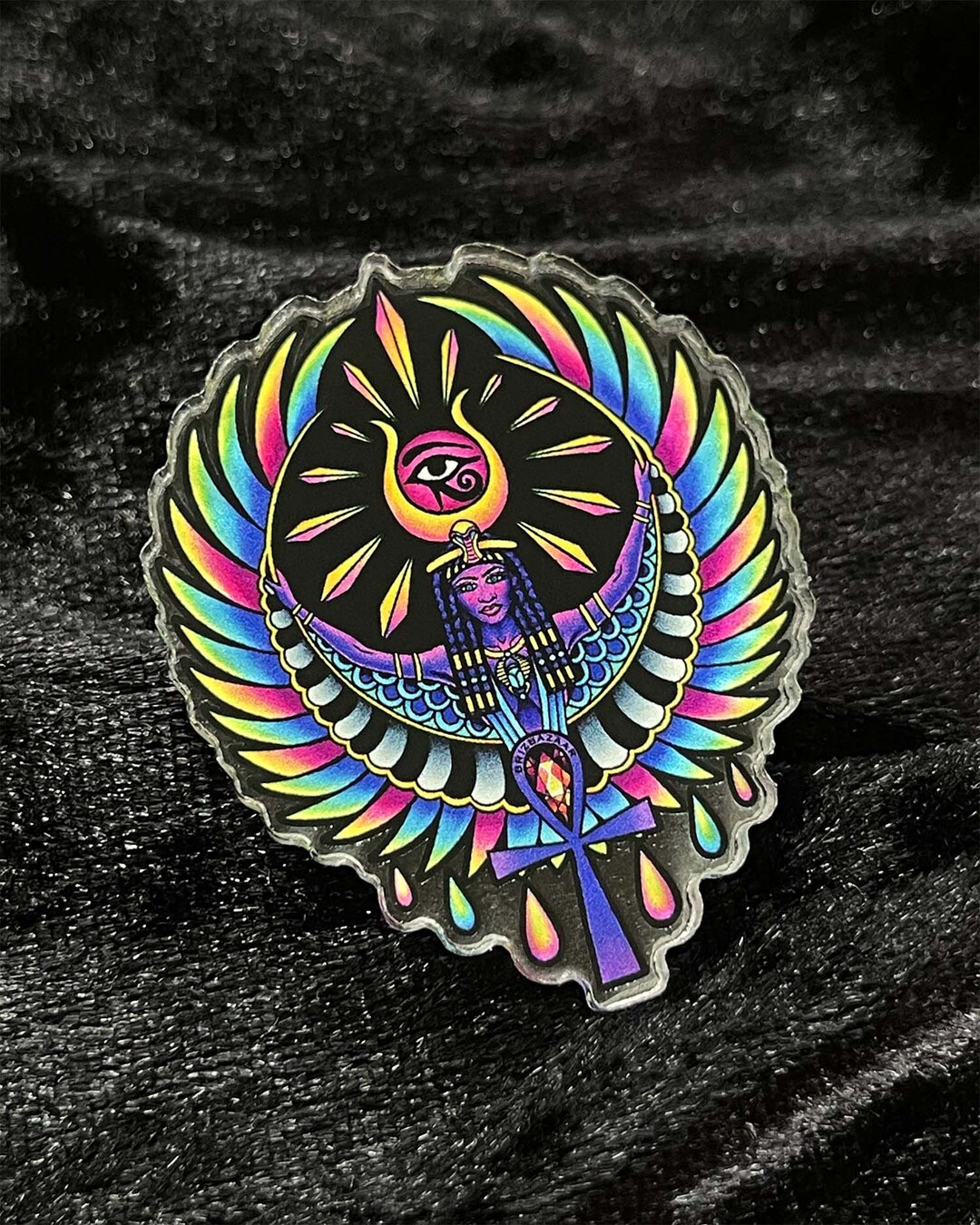 Egyptian Art / Acrylic Pin / Egyptian Decor / Trippy Pin / Ancient ...