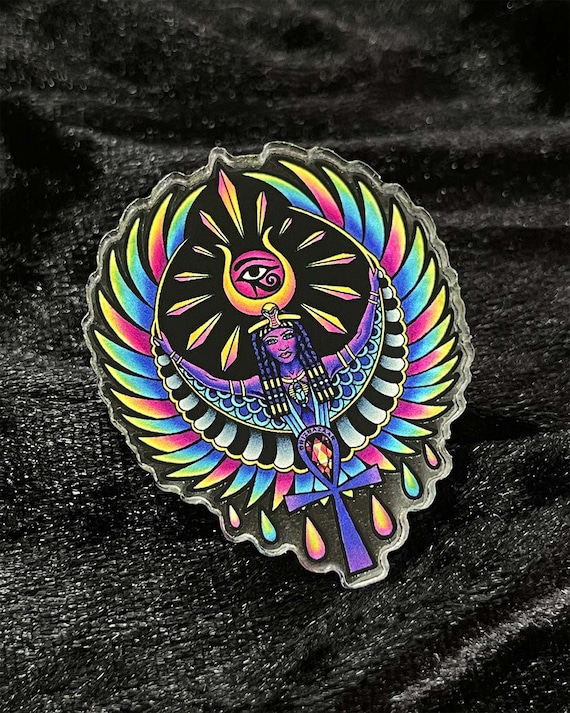 Egyptian Art / Acrylic Pin / Egyptian Decor / Trippy Pin / - Etsy