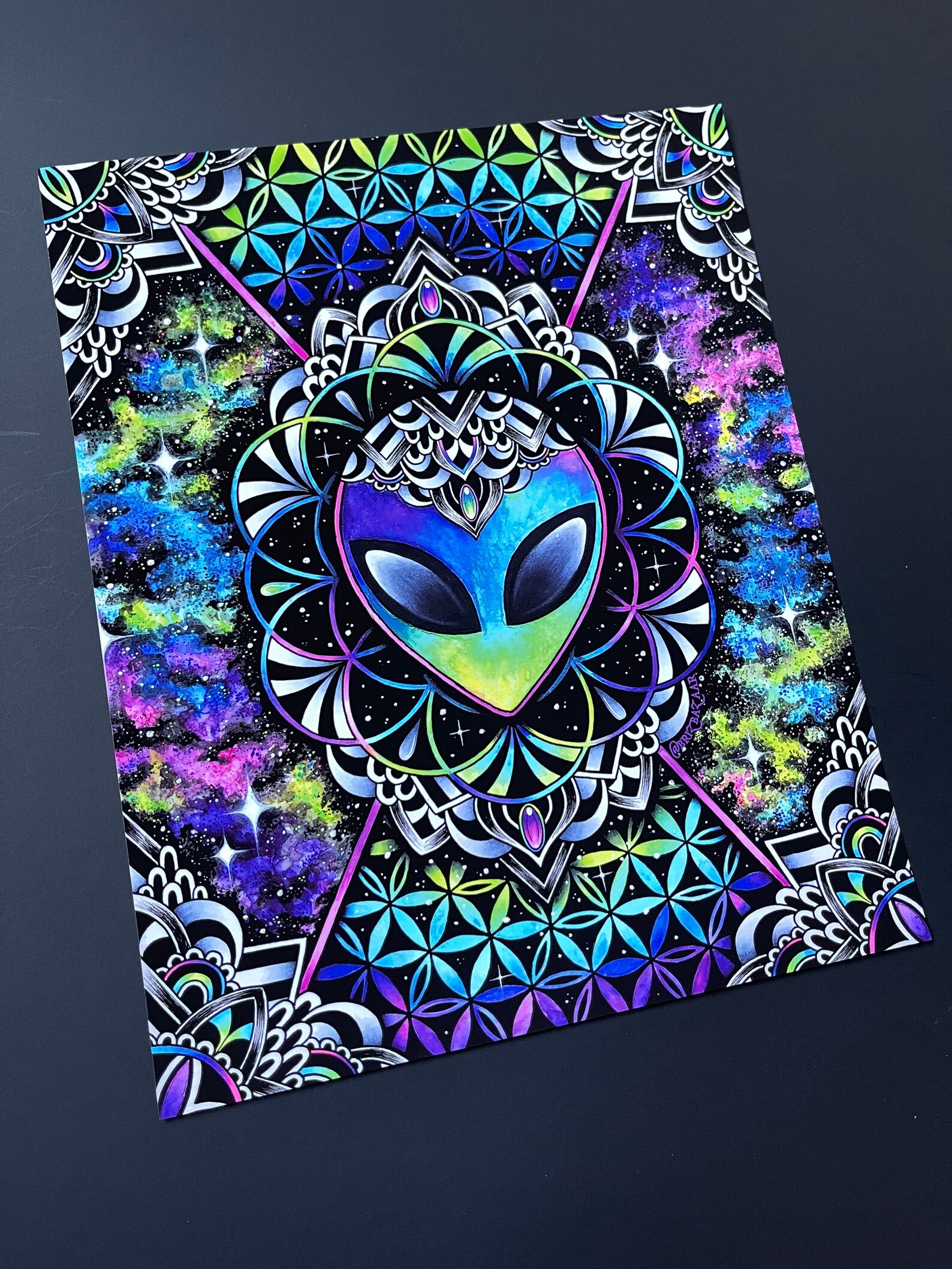 Art Print of Conscious Cosmos / Alien Art / Psychedelic Alien - Etsy