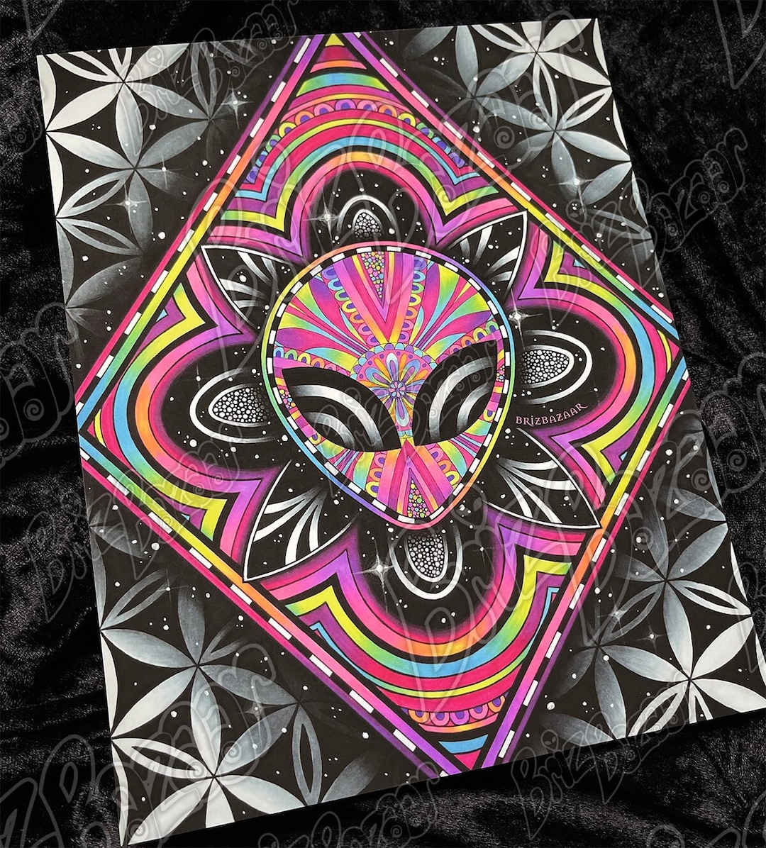 Art Print of Brizcension / Alien Art / Psychedelic Alien / Geometric ...