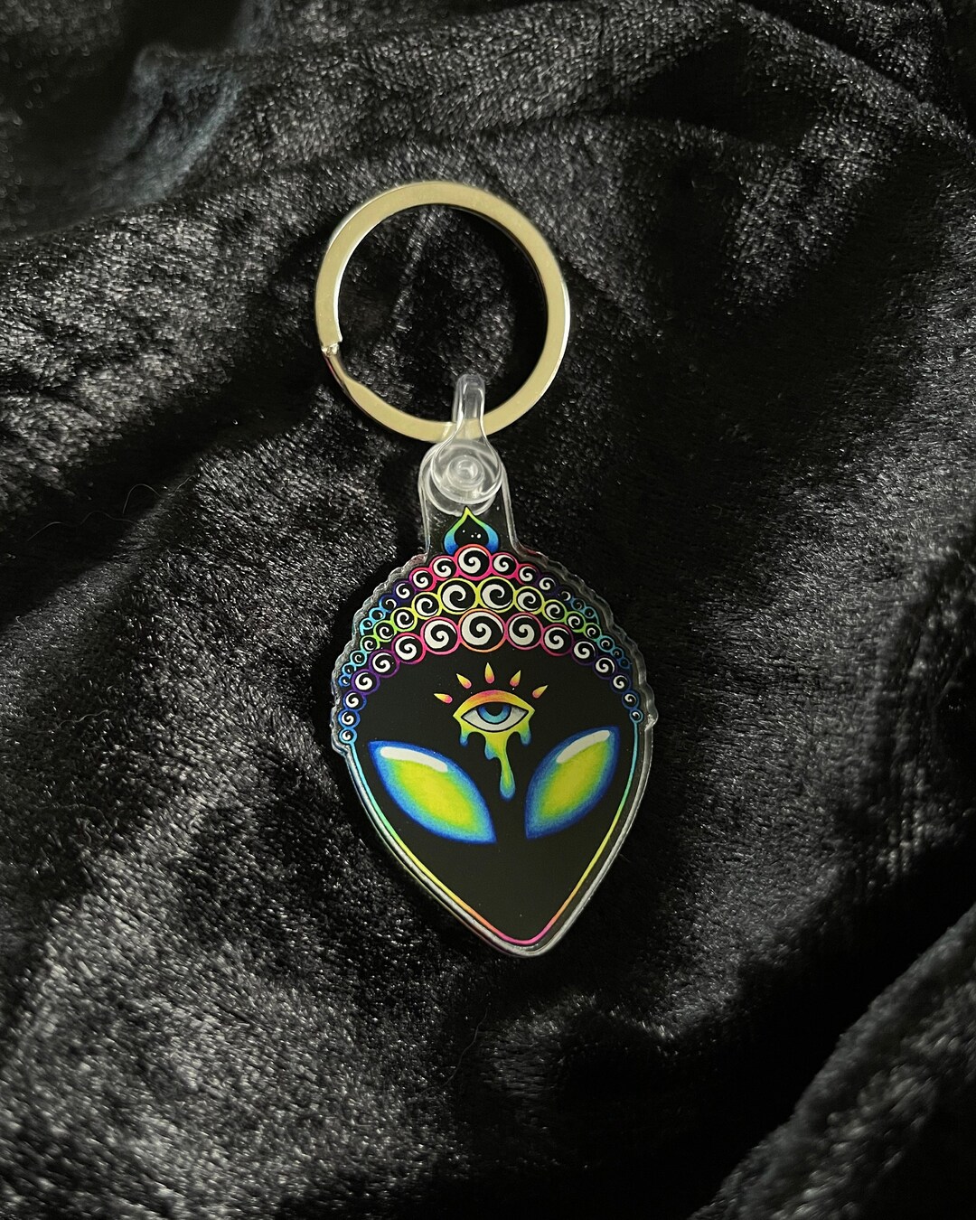Keychain of Psyvibez / Neon Color Art / Trippy Keychain / Alien Art ...
