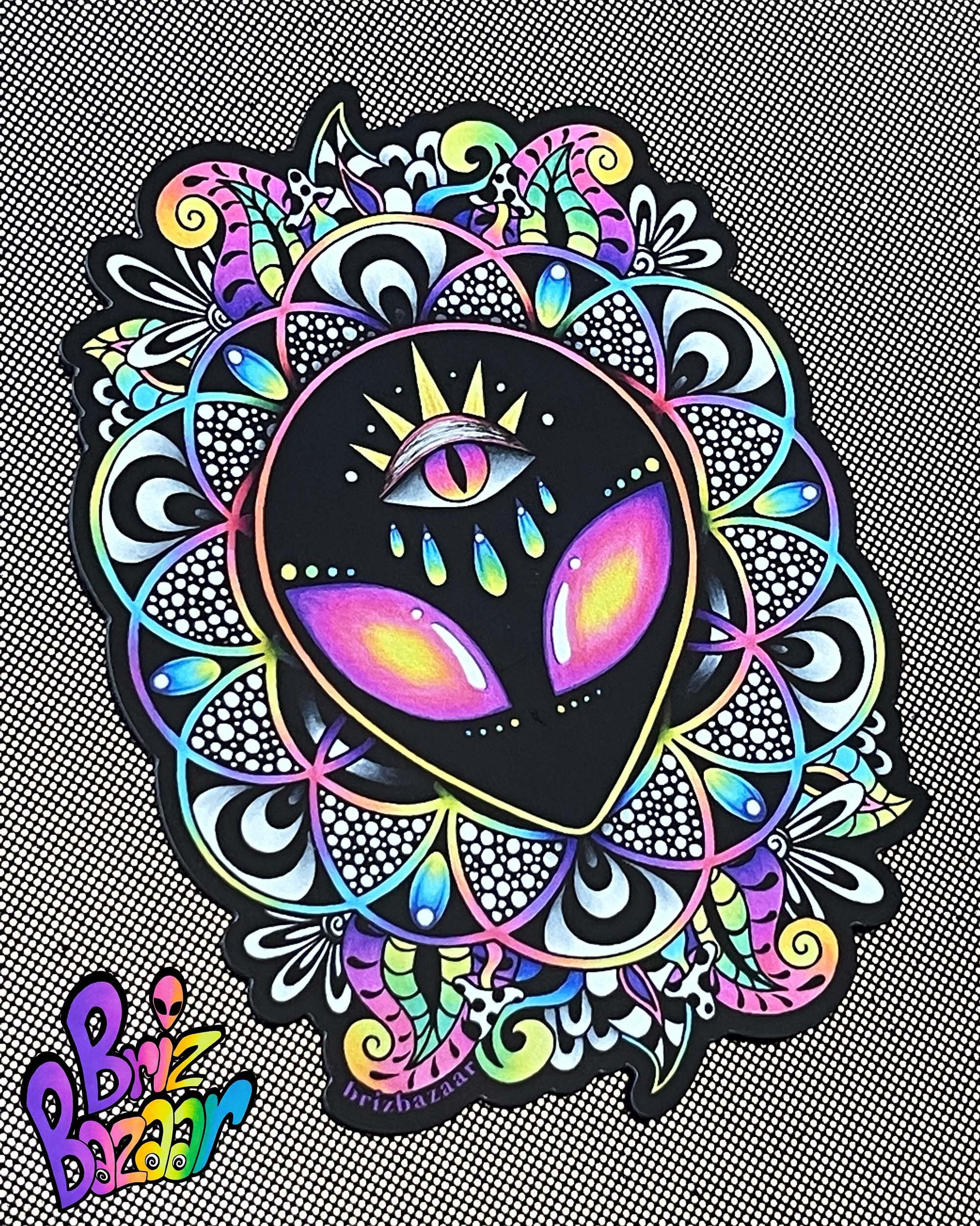Vinyl Magnet of Star Seed / Trippy Alien Magnet / Trippy Home Decor ...