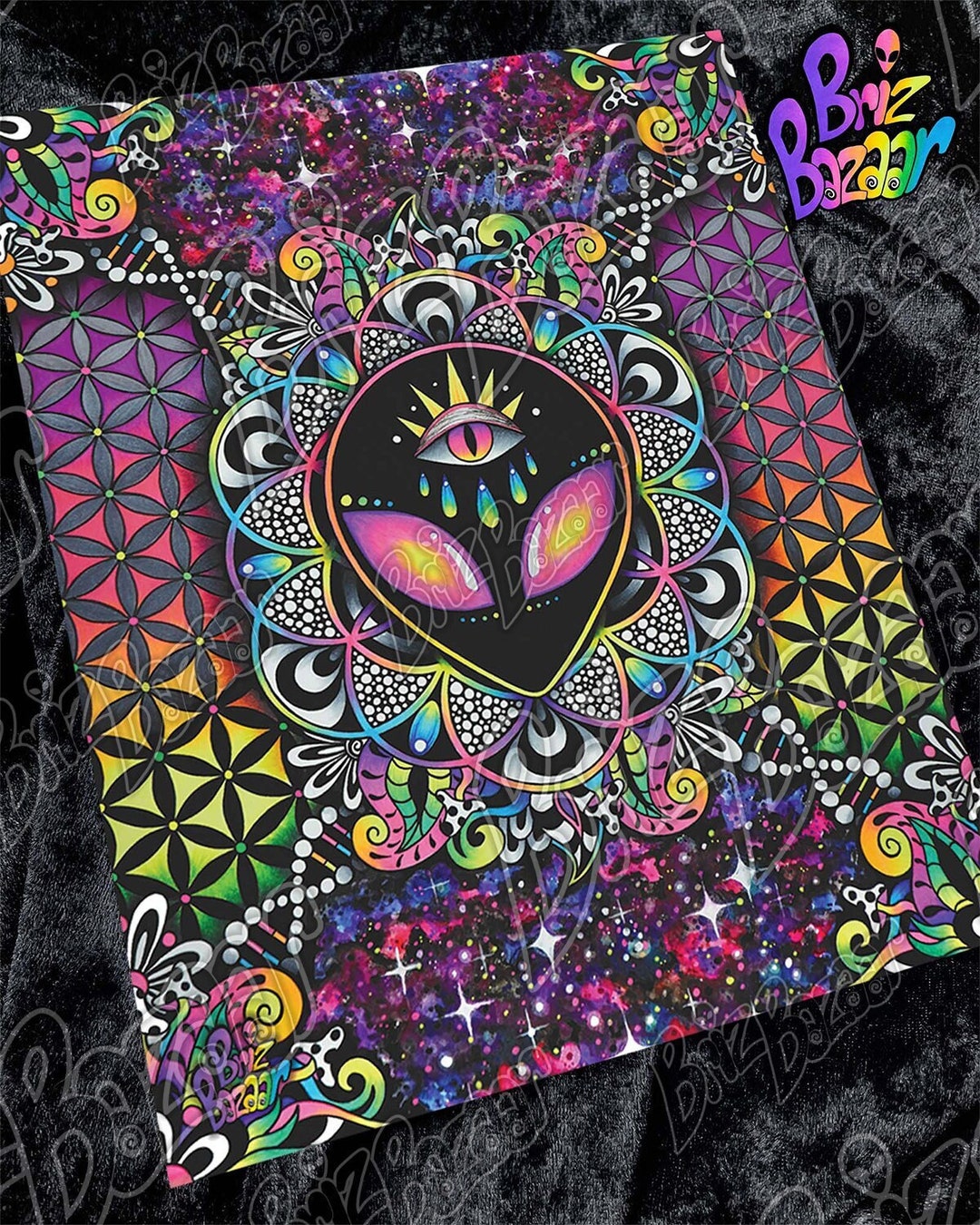 Alien Art / Art Print of Star Seed / Trippy Alien Art / Sacred Geometry ...