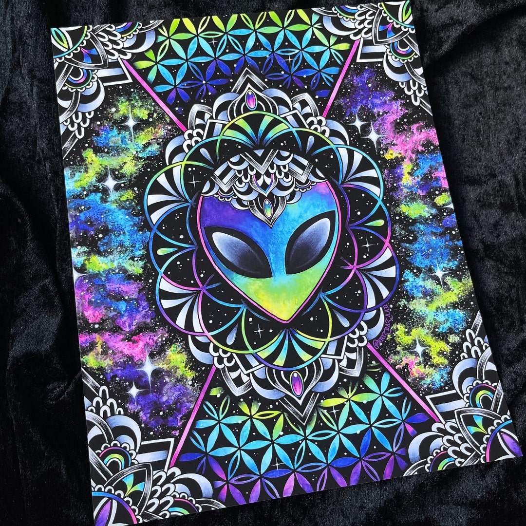 Art Print of Conscious Cosmos / Alien Art / Psychedelic Alien - Etsy