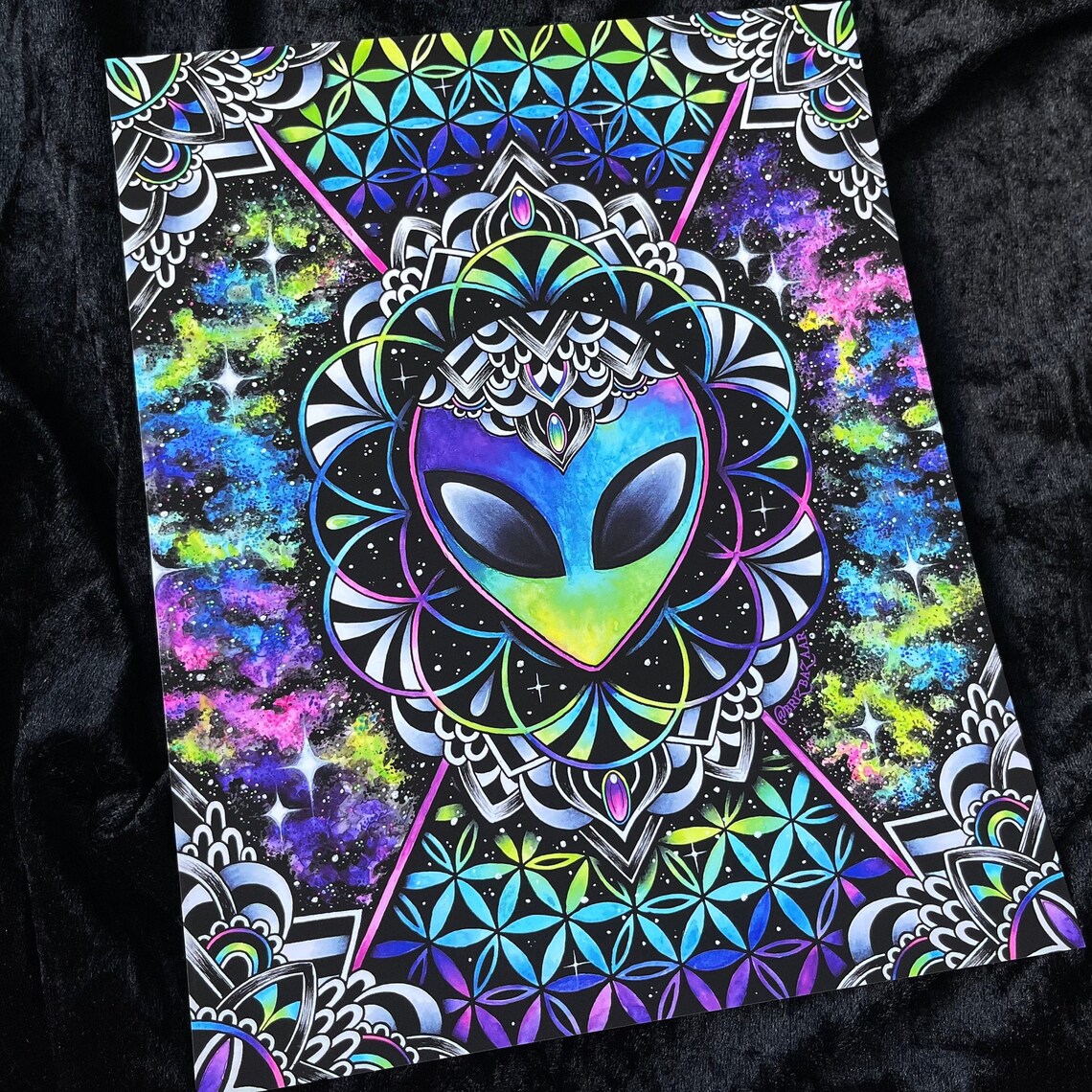 Art Print of Conscious Cosmos / Alien Art / Psychedelic Alien - Etsy