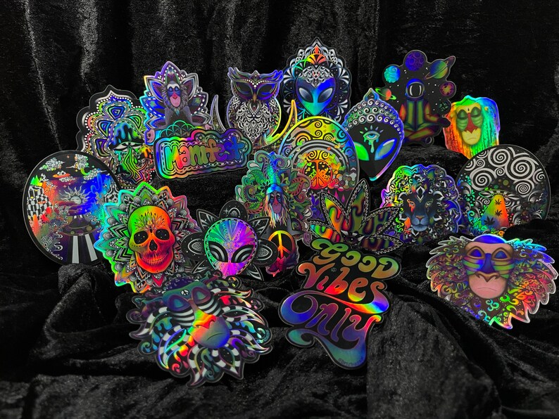 Sticker of ACK ACK / Holographic Sticker / Trippy Sticker / - Etsy