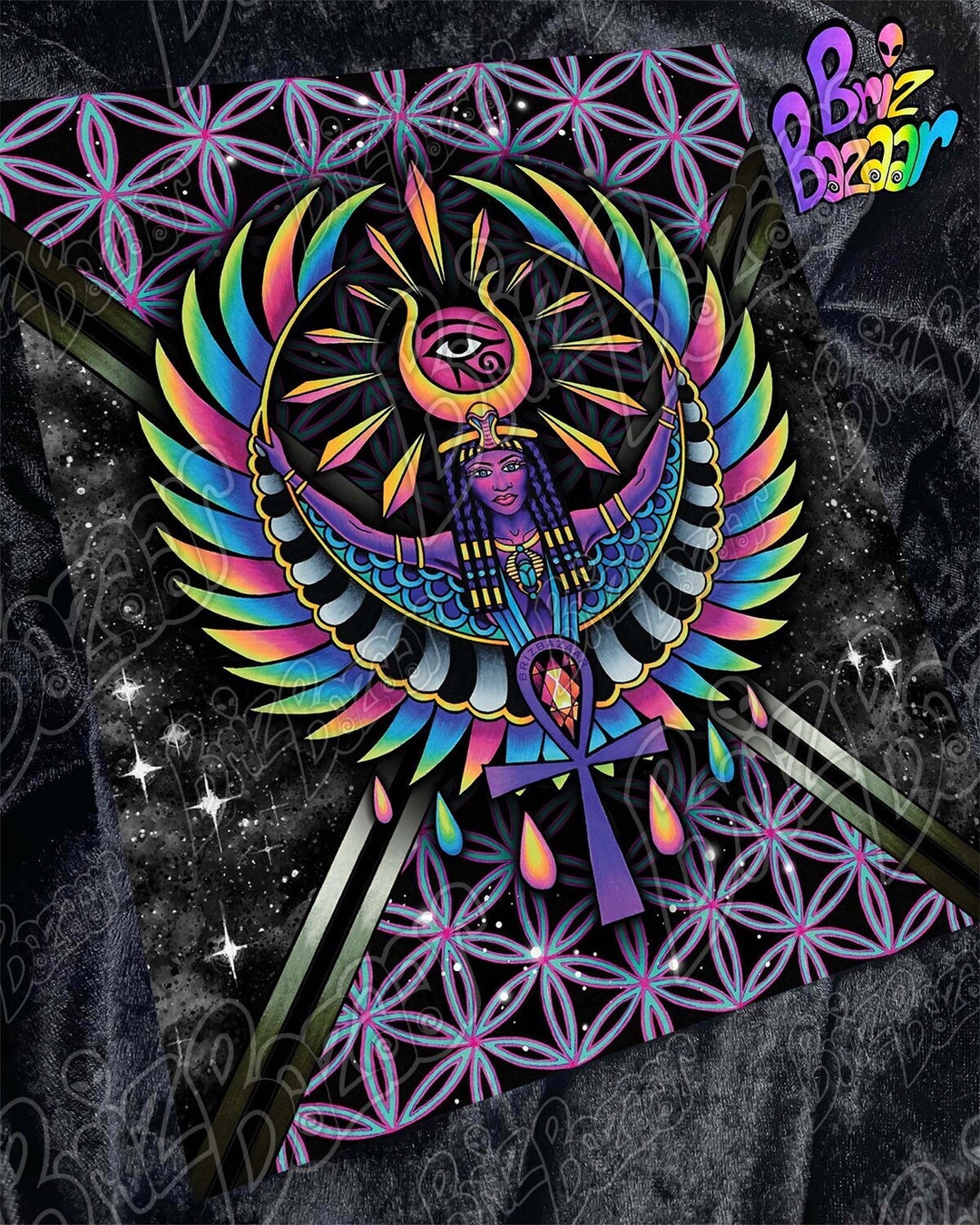 Egyptian Art / Egyptian Art Print / Trippy Art Print / Goddess of ...