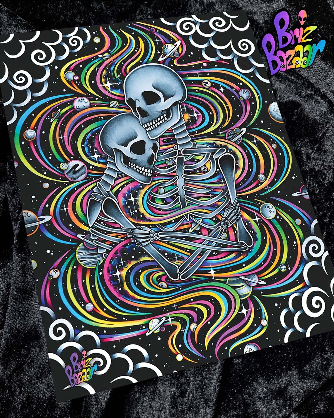 Skeleton Art / Trippy Skeleton Art Print / Giclée Art Print of - Etsy