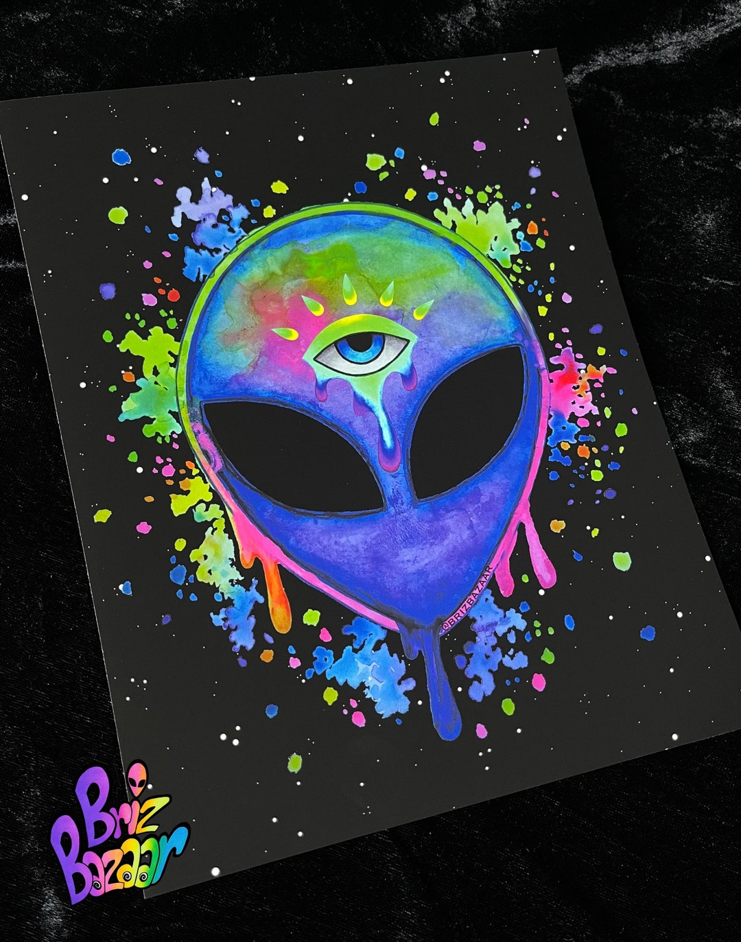 Art Print of Trip Alien / Alien Art / Psychedelic Alien / Trippy Alien ...
