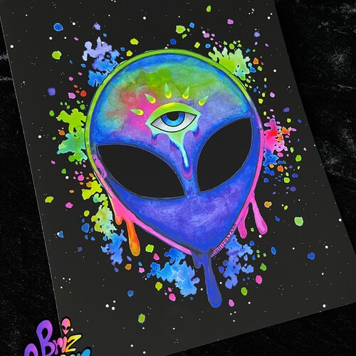 Art Print of Psy Vibez / Psychedelic Alien Art / Third Eye Art - Etsy