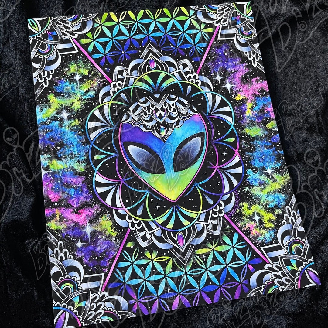Art Print of Conscious Cosmos / Alien Art / Psychedelic Alien / Sacred ...