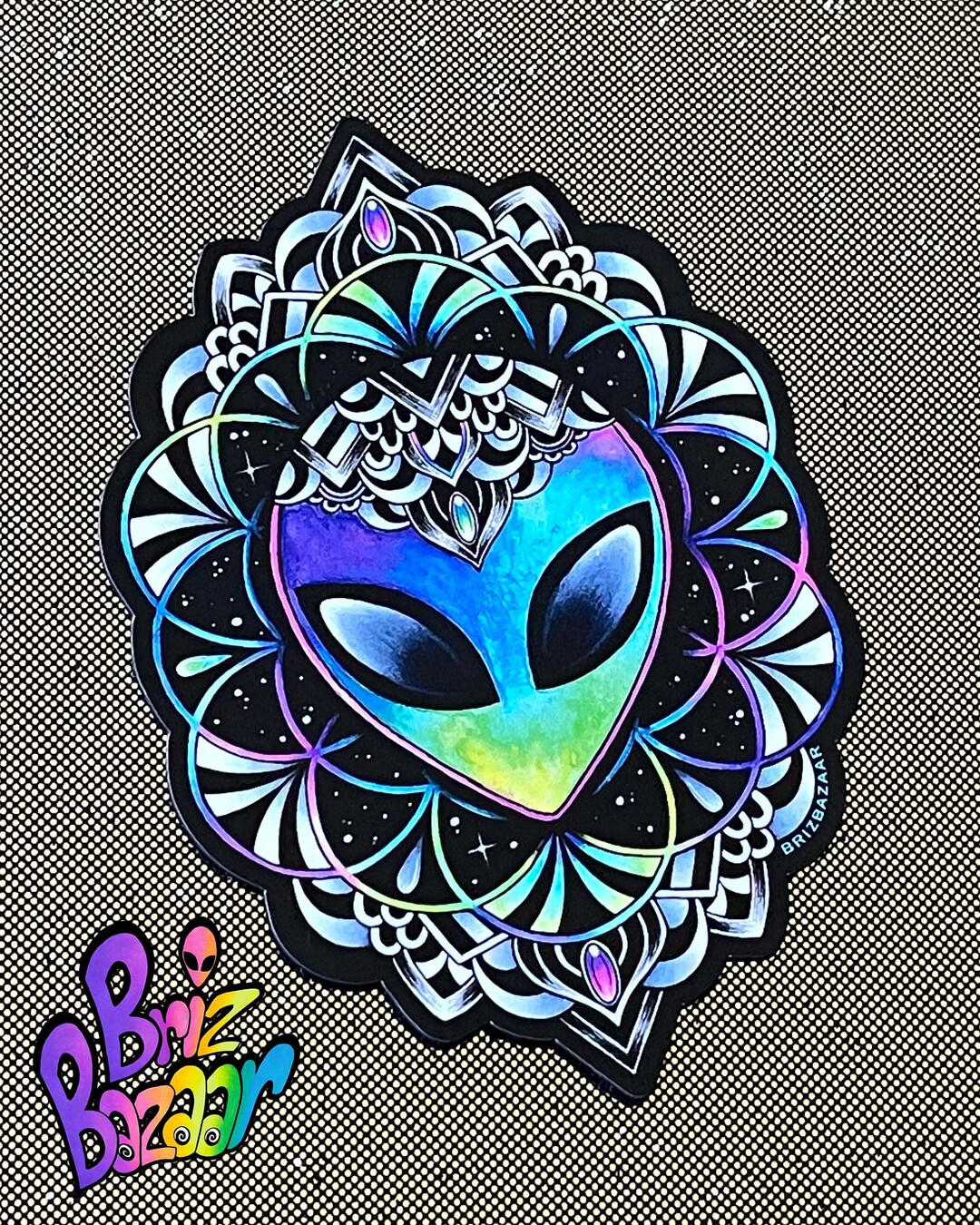 Vinyl Magnet of Conscious Cosmos / Trippy Magnet / Alien Art / UFO Art ...