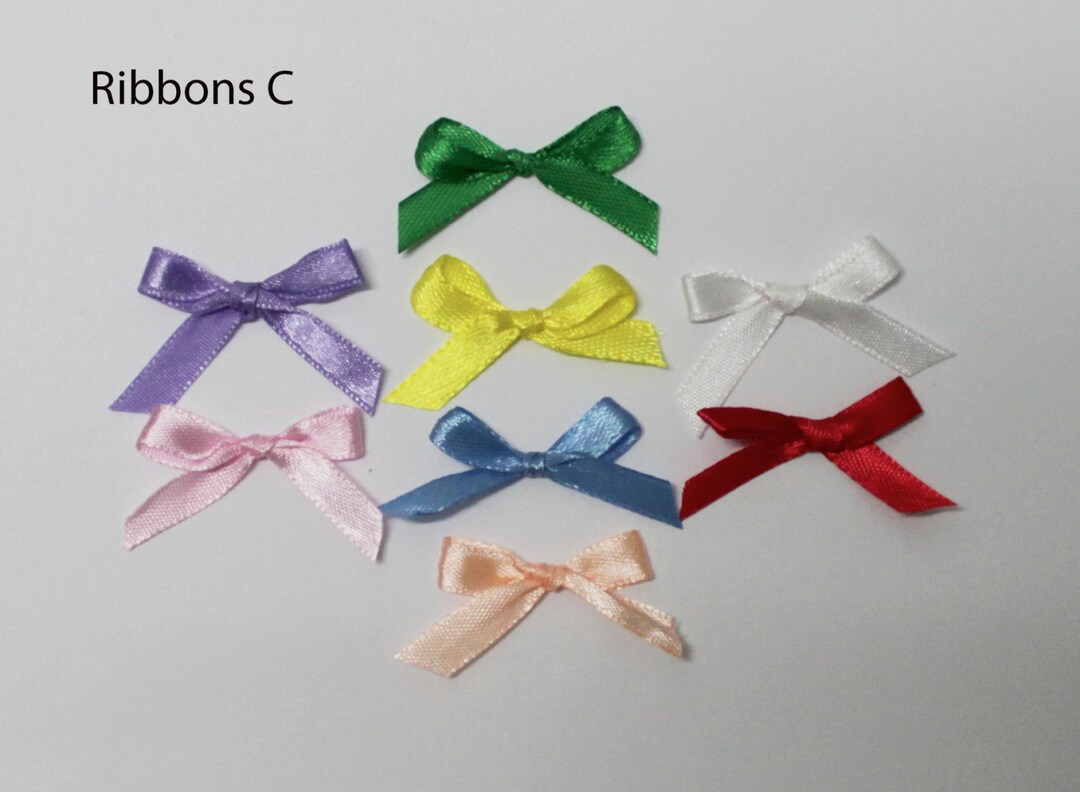 Mini Bows Small Ribbon Bow Satin Bows Small Colourful Bows Assorted ...