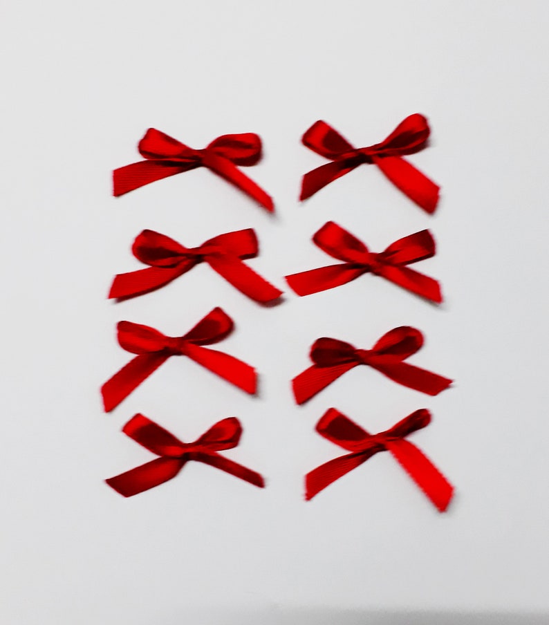 Small Mini Ribbon Red Bows Satin Bows Mix Small Red & Green Bows Craft ...