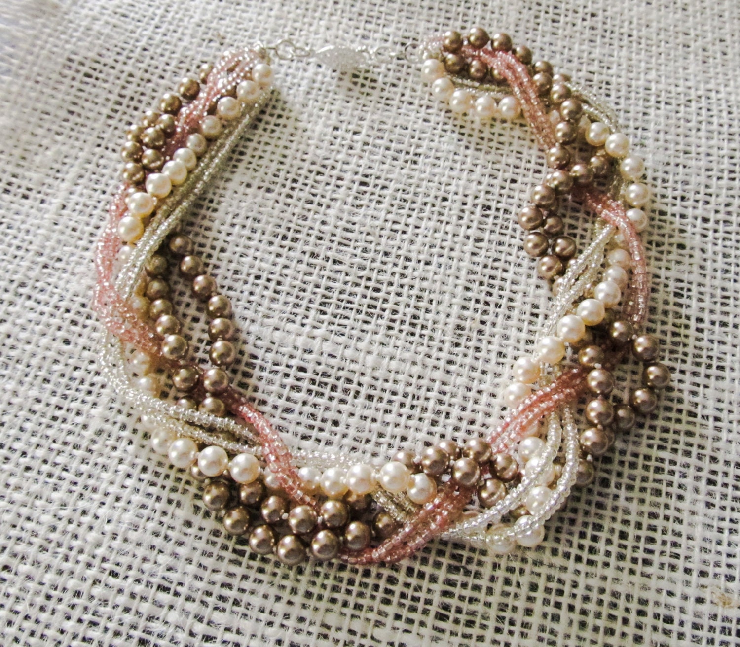 Braided Statement NECKLACE Bridal Pearl Jewelry Chunky Pearl - Etsy