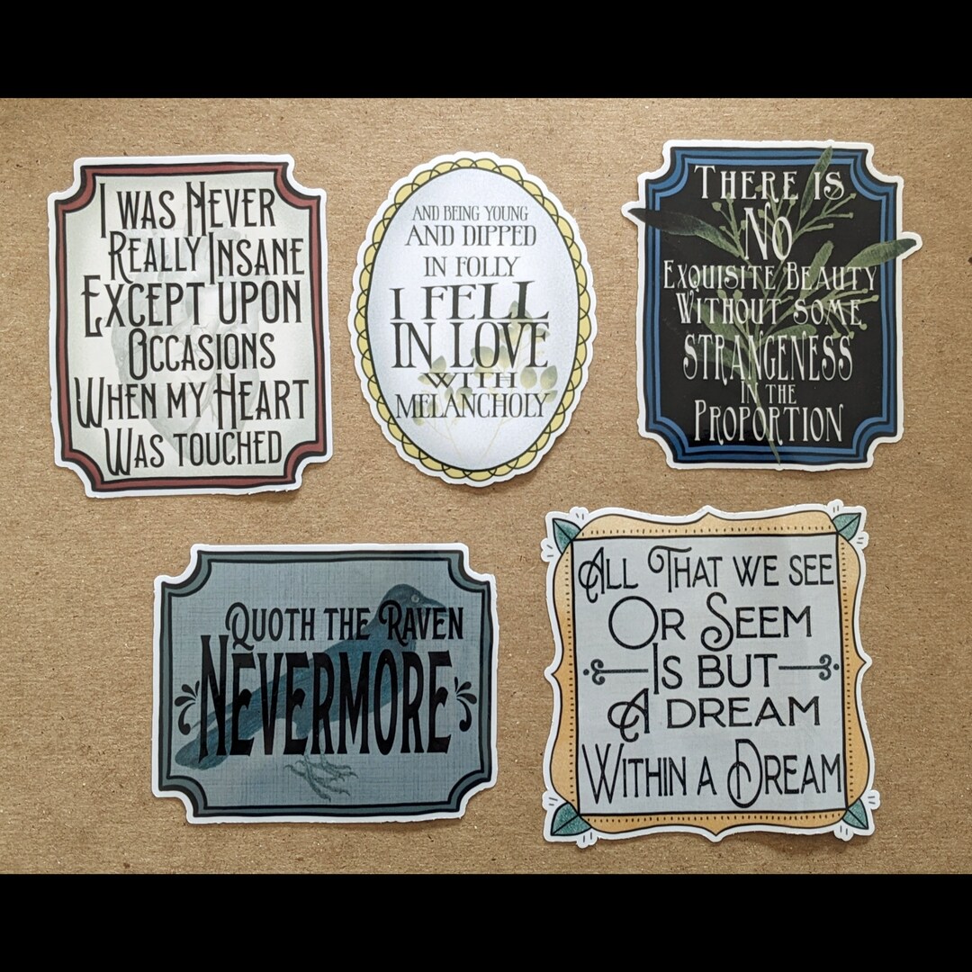 Edgar Allan Poe Sticker Set - Etsy