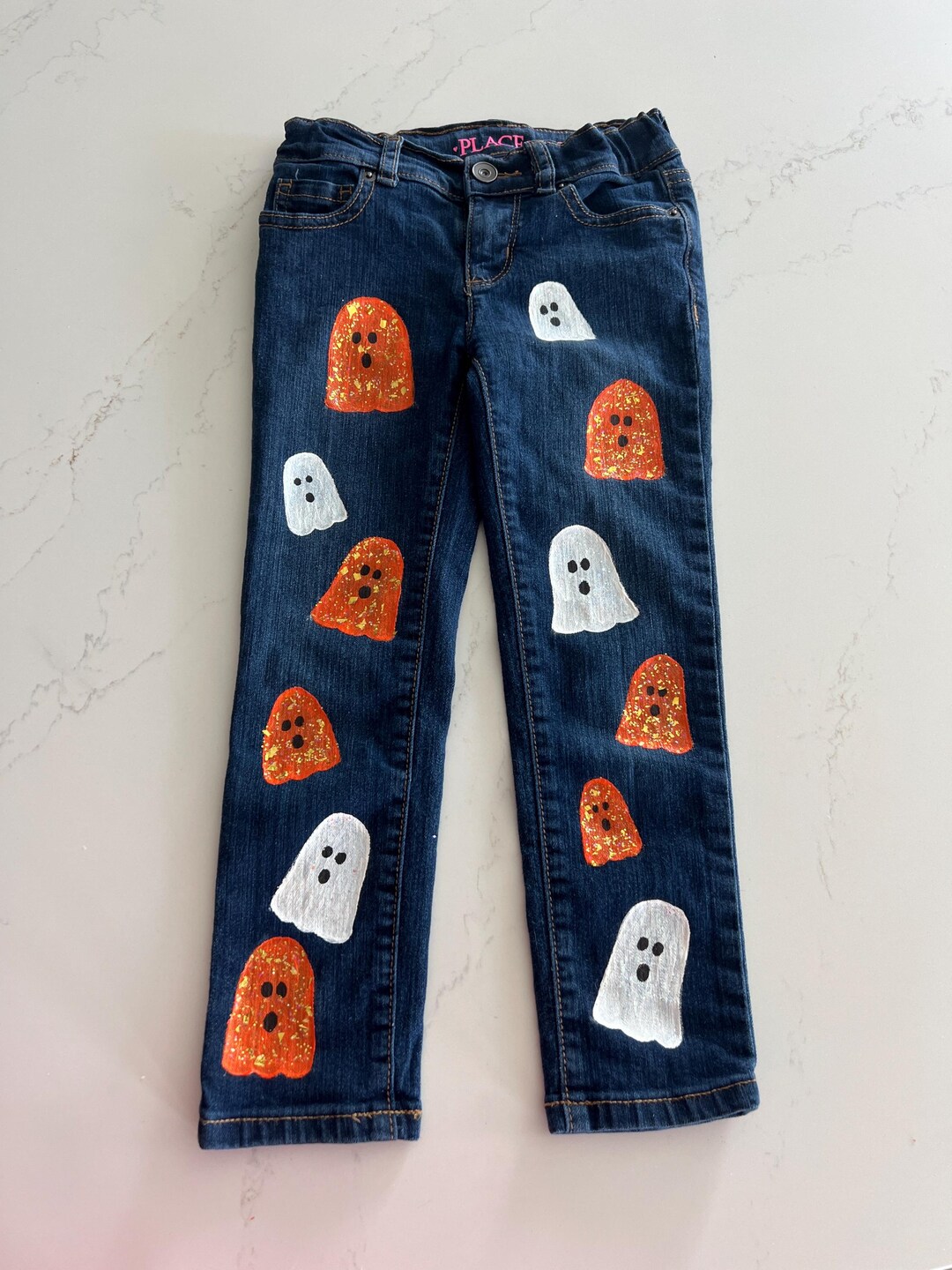 Halloween Ghosts Size 5 Girls Painted Denim Jeans - Etsy