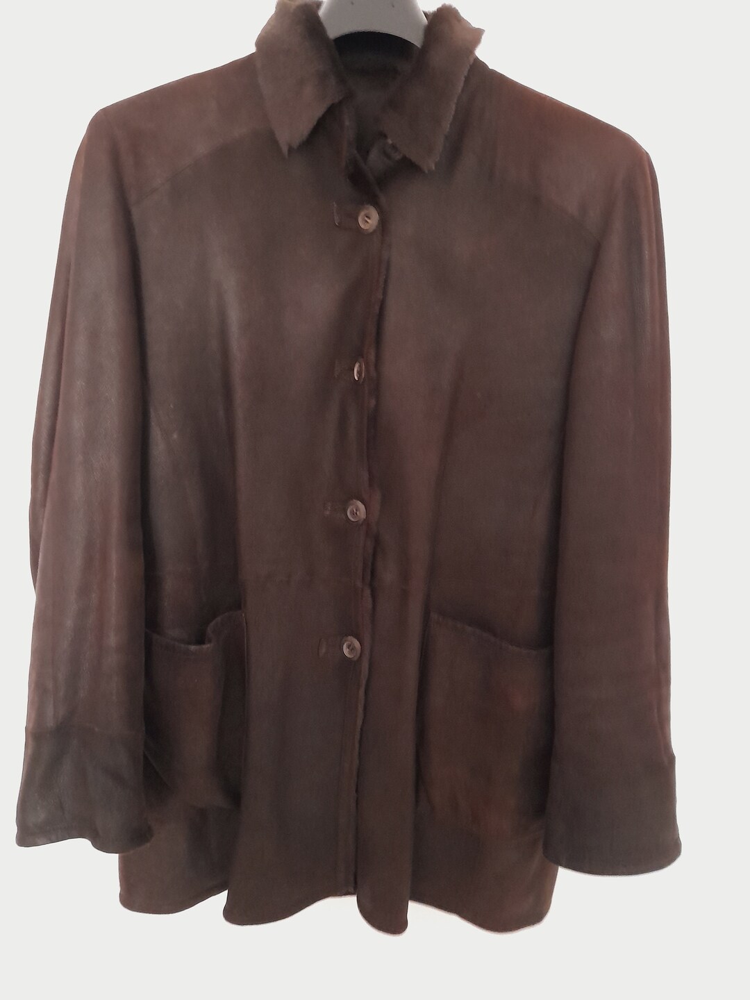 Reversible Fur Leather Jacket Christiano Di Thiene Italy Size Large - Etsy
