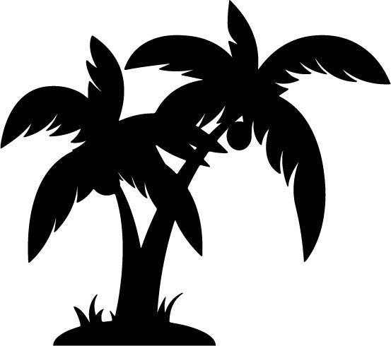 Palm Trees Vinyl Window Decal - the Black in the Sample is the "color ...