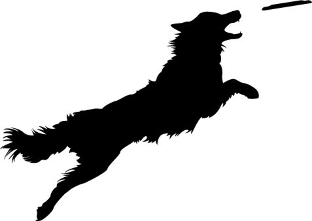 Frisbee/disc Catching Dog Vinyl Window Decal - the Black in the Sample ...