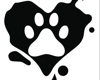 Water Splash Paw Print Vinyl Window Decal the Black in the | Etsy