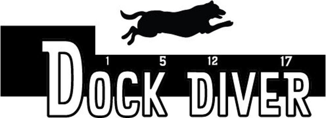 Dock Diver Dog Vinyl Window Decal - the Black in the Sample is the ...