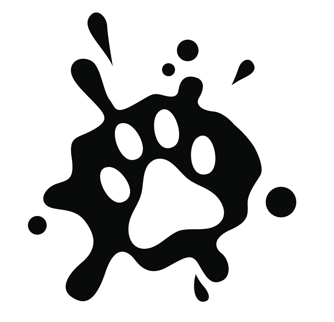 Water Splash Paw Print Vinyl Window Decal - the Black in the Sample is ...