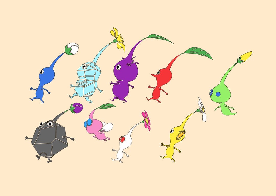 Pikmin Walking Vinyl Decal - Etsy
