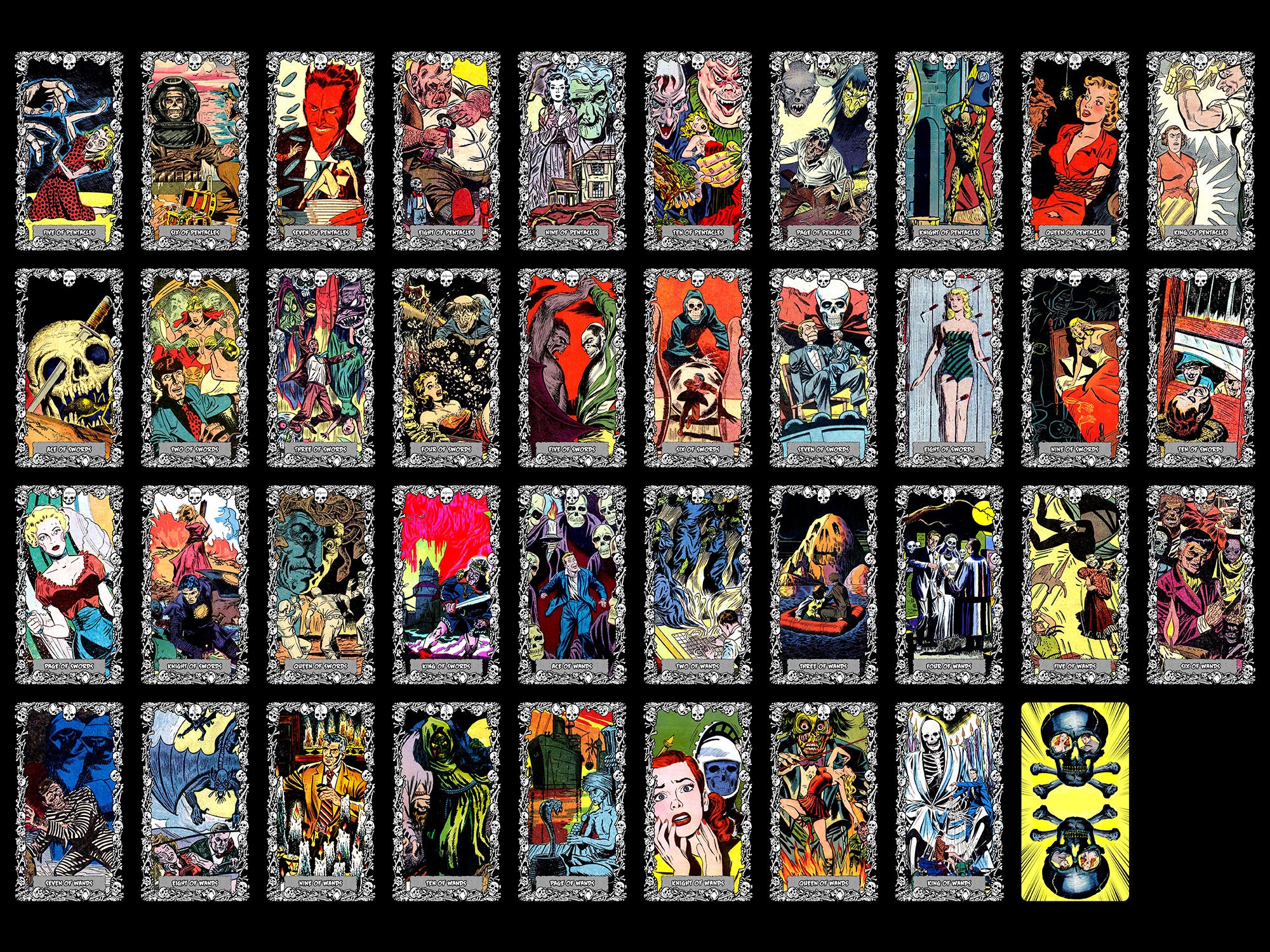 Horror Comic Tarot Cards V2 full 78 Card Deck Featuring - Etsy