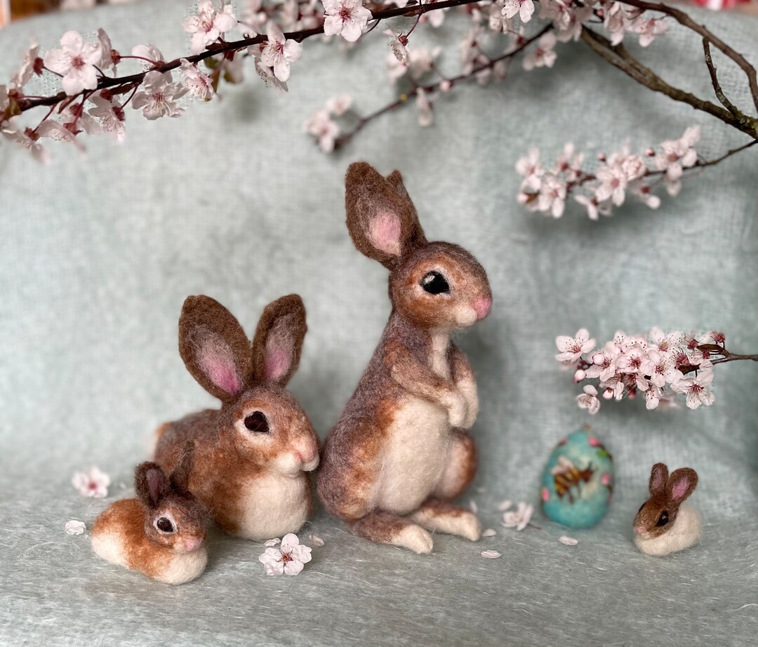 Easter Bunny Full Kit (needle Felting - Includes Eco Pad, Needles ...