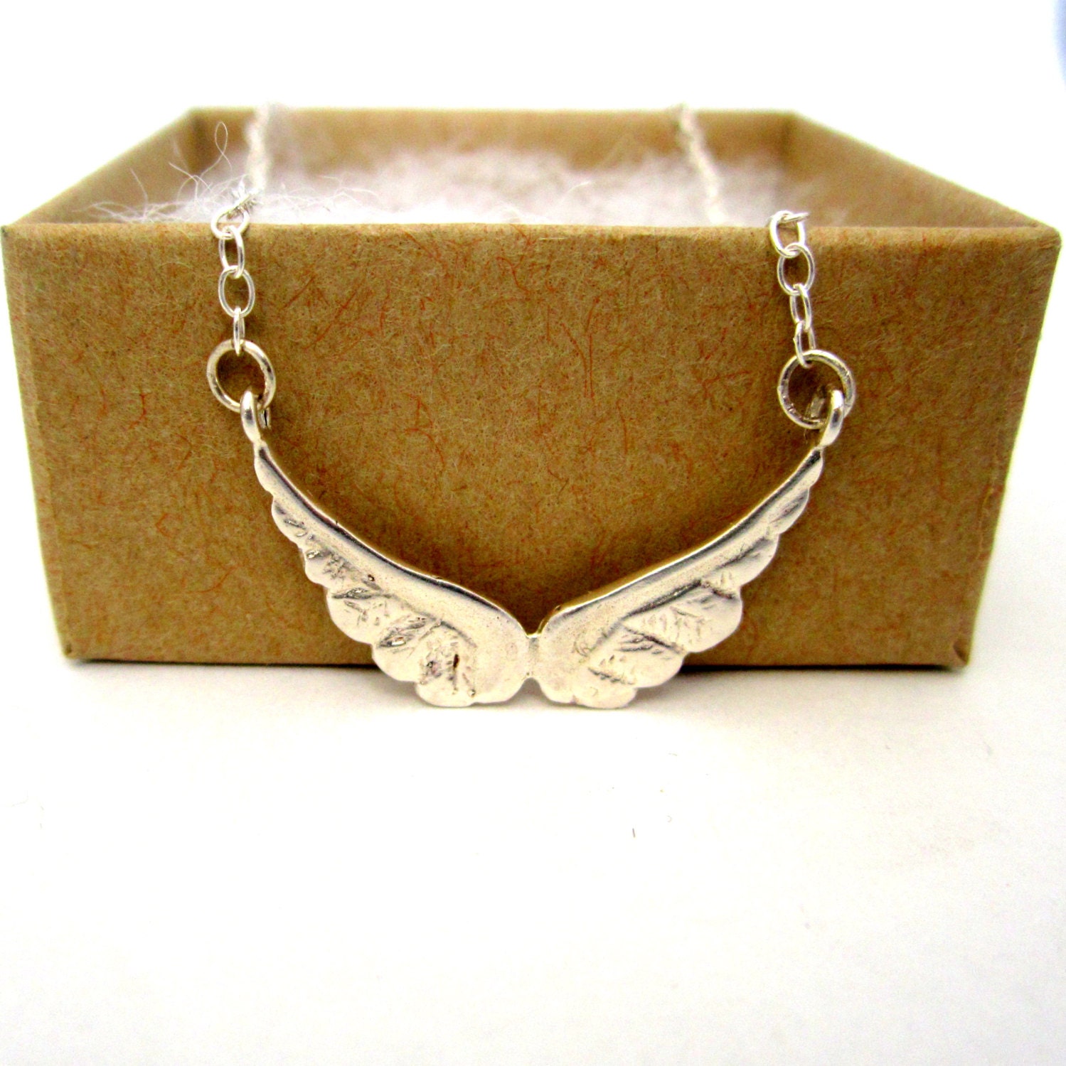 Angel Wing Necklace / Silver Angel Wing Necklace / Angel Wing - Etsy