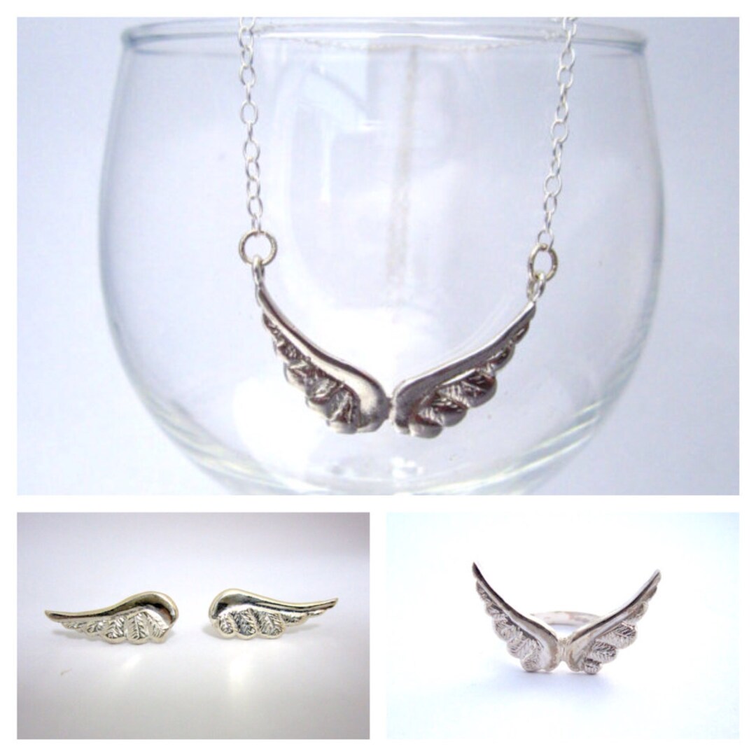 Angel Wing Set / Silver Angel Wing / Silver Sterling Angel Wing / Angel ...