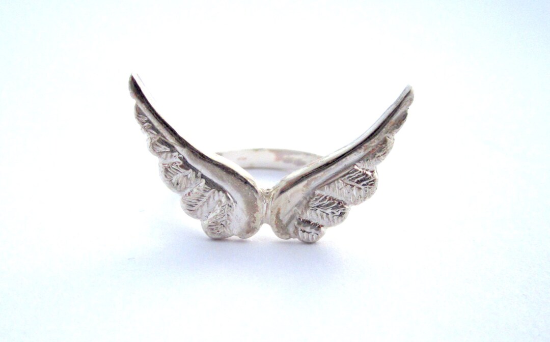 Angel Wing Ring Sterling Silver / Handmade Ring / Feather Ring / Angle ...