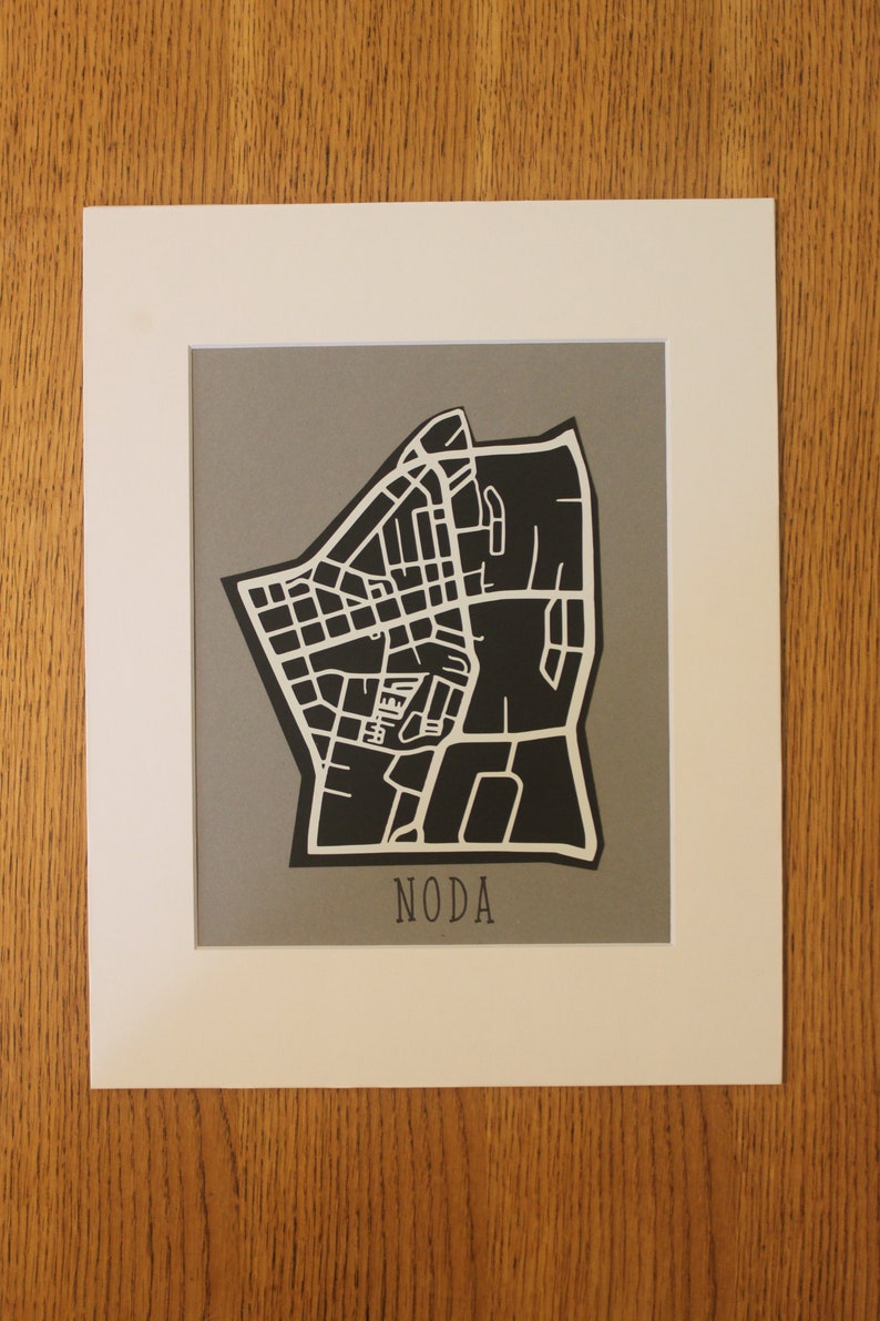 NODA - Cut Map - Charlotte, NC Neighborhood - Etsy