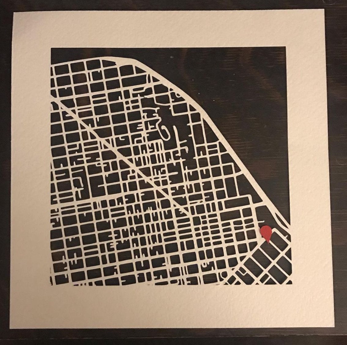 Custom Neighborhood or City Cut Map - Square (8x8) - Etsy