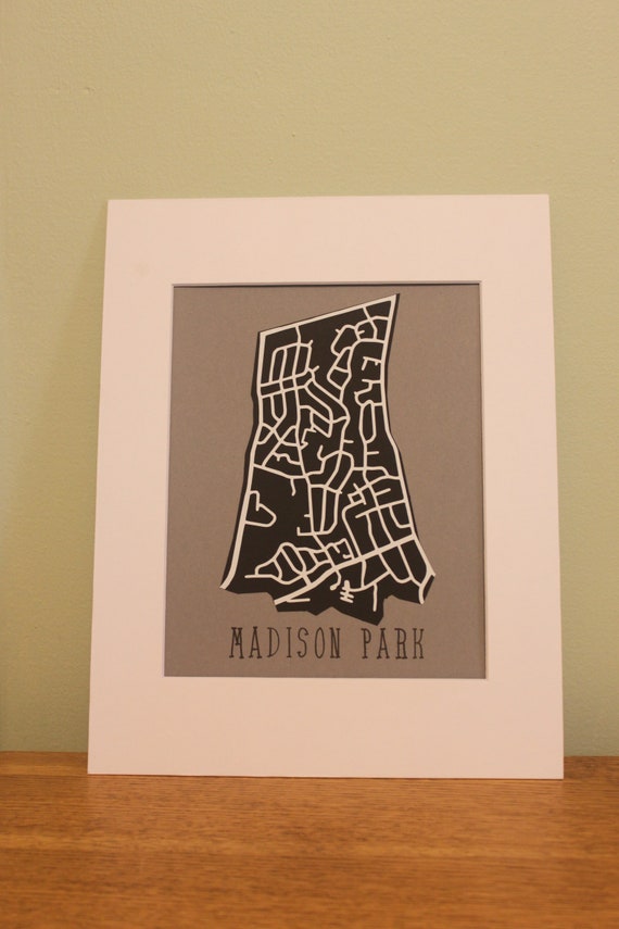 Madison Park Cut Map Charlotte NC Neighborhood | Etsy