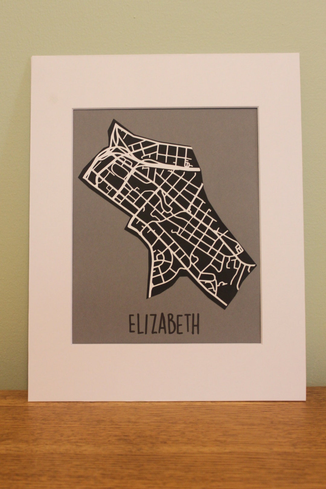 Elizabeth - Cut Map - Charlotte, NC Neighborhood - Etsy