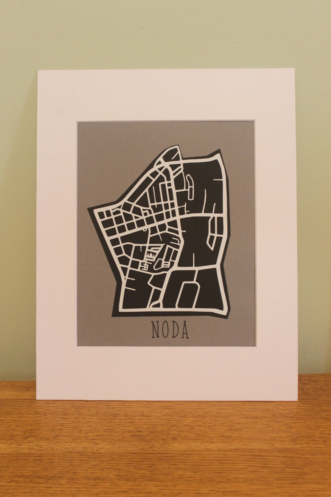 NODA - Cut Map - Charlotte, NC Neighborhood - Etsy