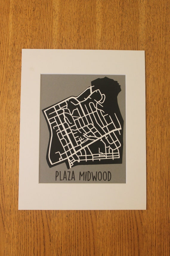 Plaza Midwood Cut Map Charlotte NC Neighborhood | Etsy