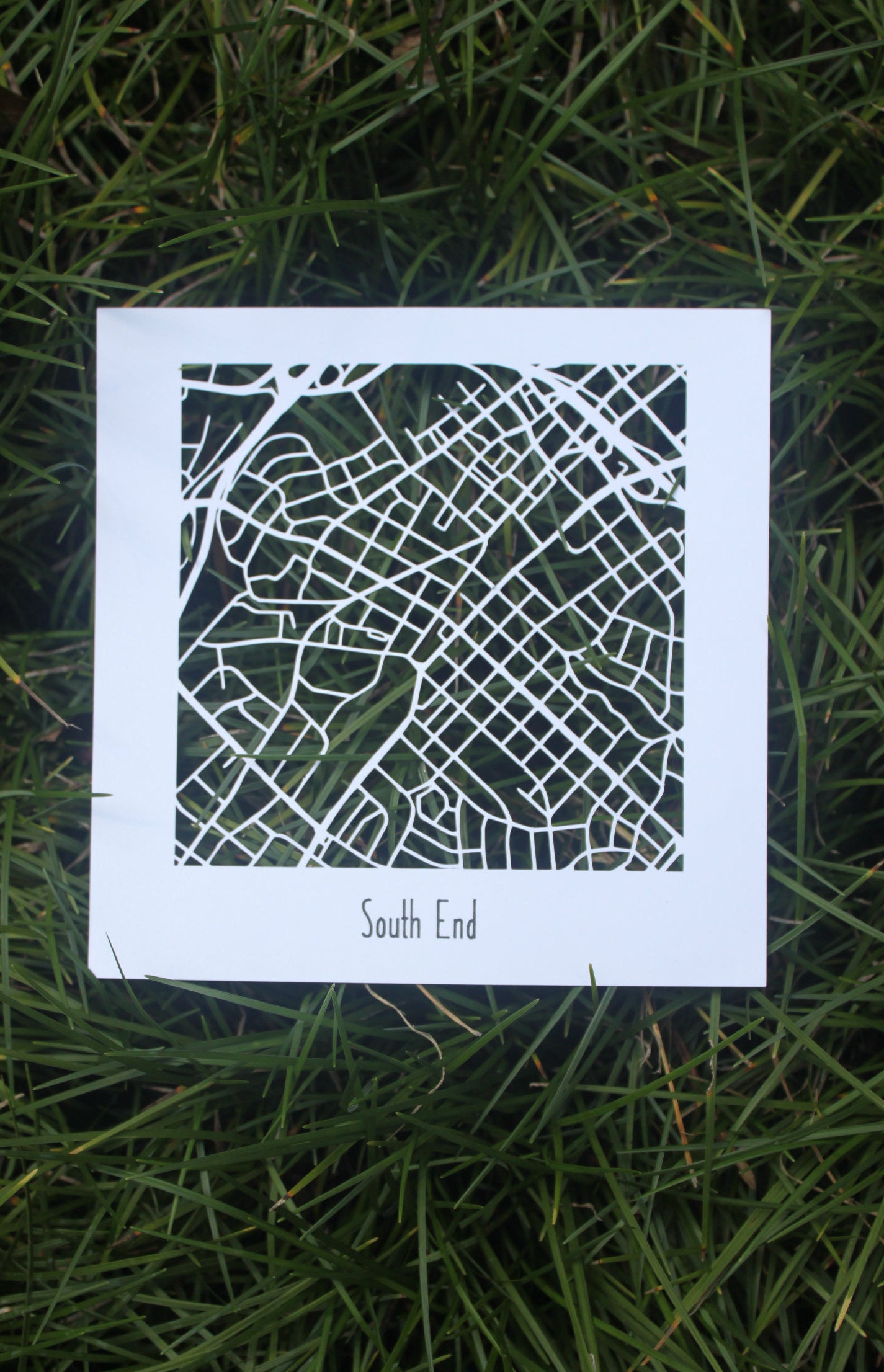 Custom Neighborhood or City Cut Map - Square (8x8) - Etsy