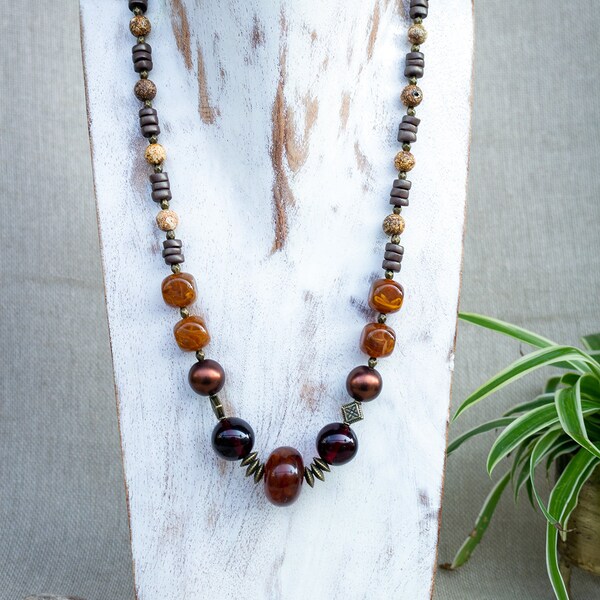 Long Beaded Necklace - Etsy