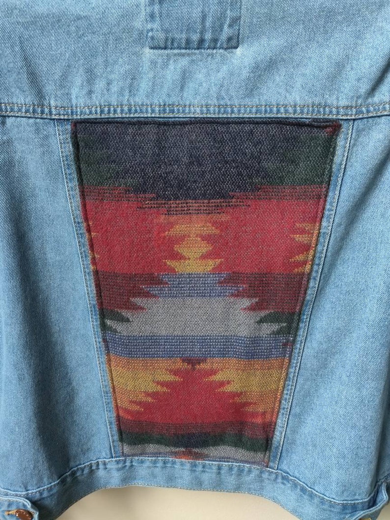 Women's Denim Jacket With Insert Boho Denim Jacket - Etsy