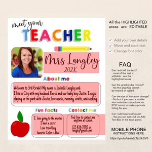 Meet the Teacher Classroom Printable Template School Open House ...