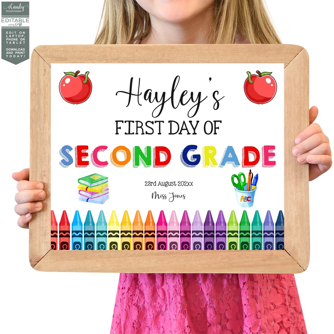 First Day of School, Chalkboard Sign, Back to School Sign, First Day of ...