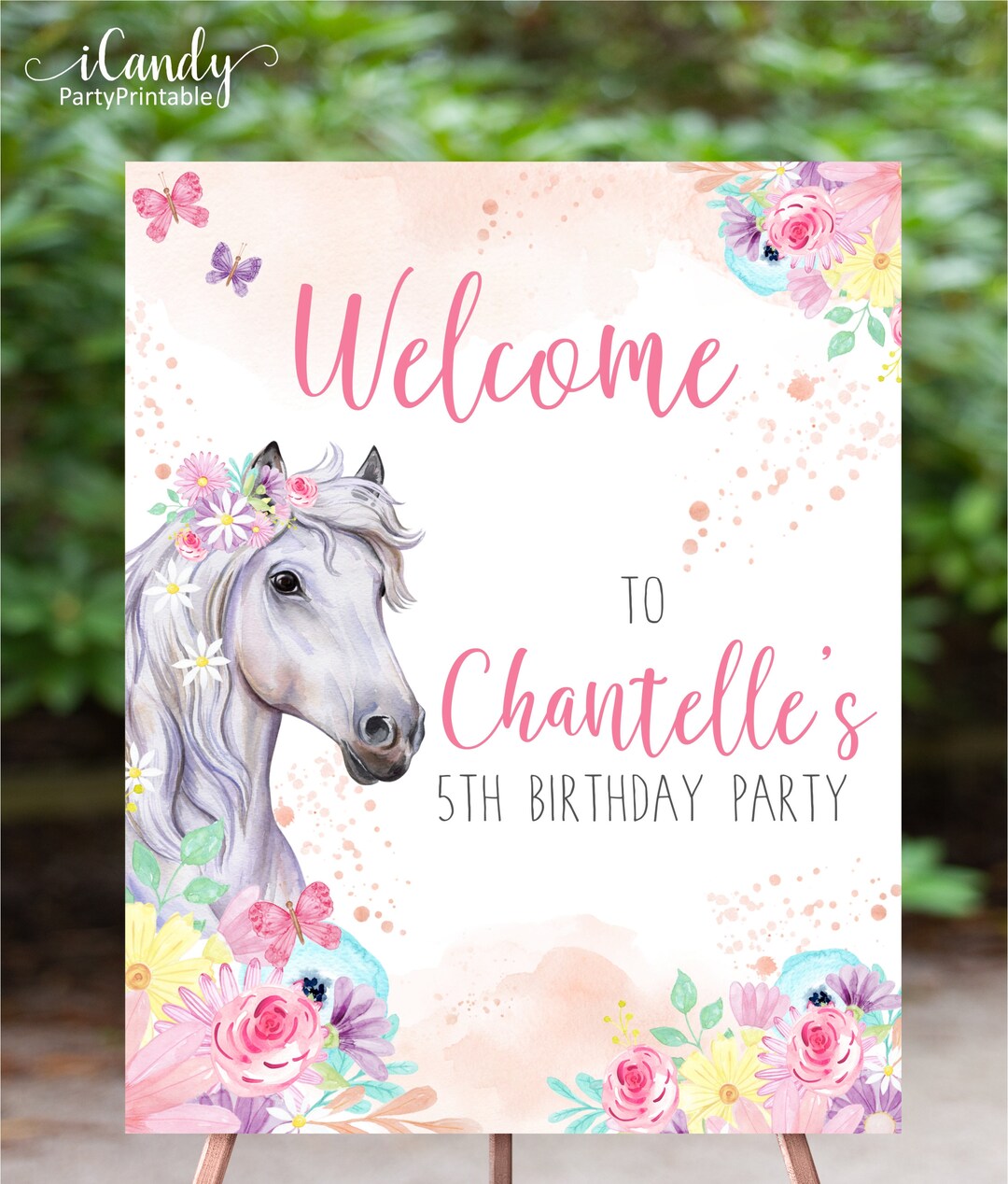 Horse Birthday Welcome Sign, Birthday Welcome Sign, Editable Welcome ...