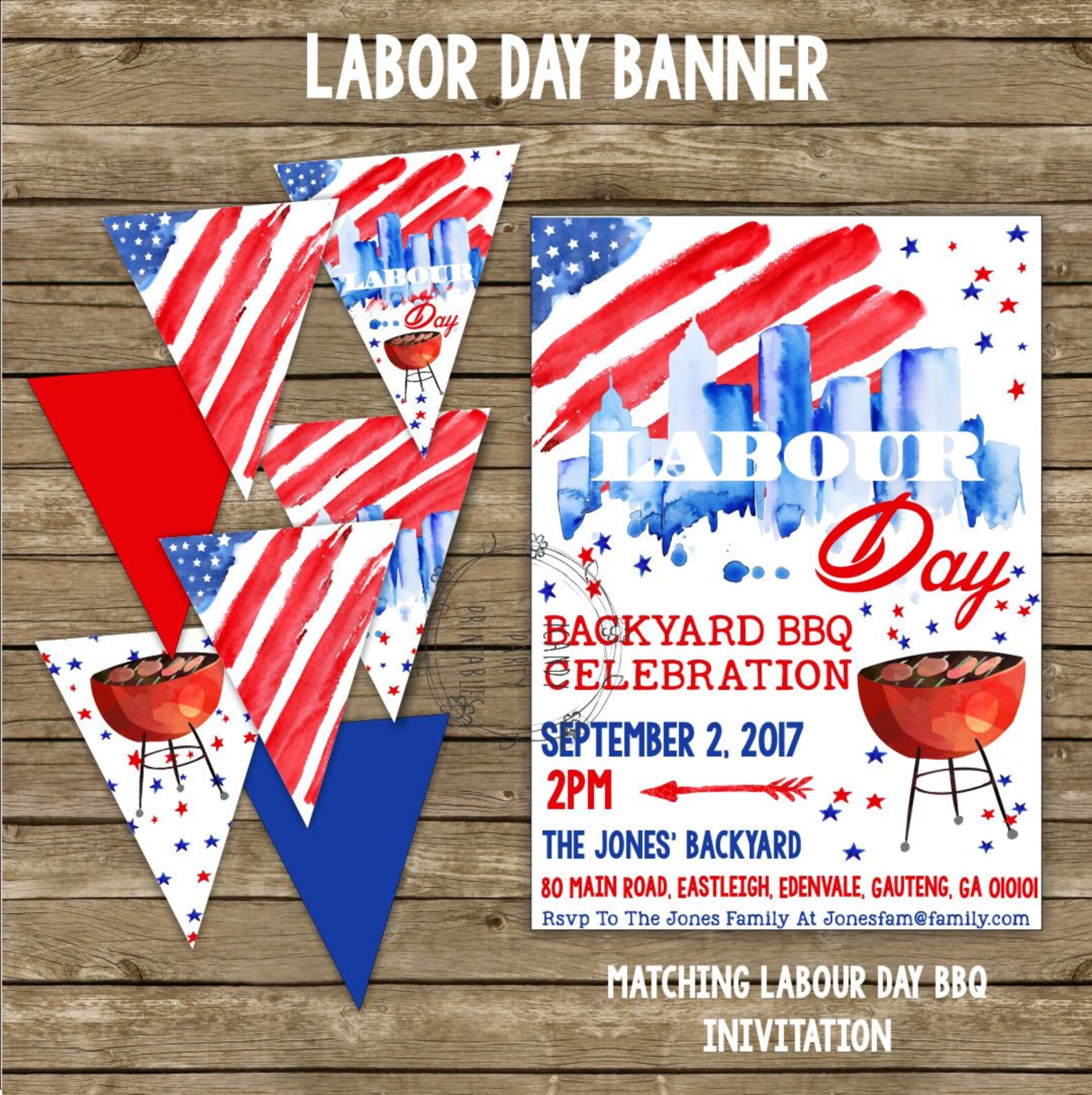 Labor Day Backyard BBQ Memorial Day BBQ Labor Day Banner - Etsy