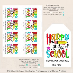 Teacher's Printable Tags for First Day of School, Welcome Back to ...